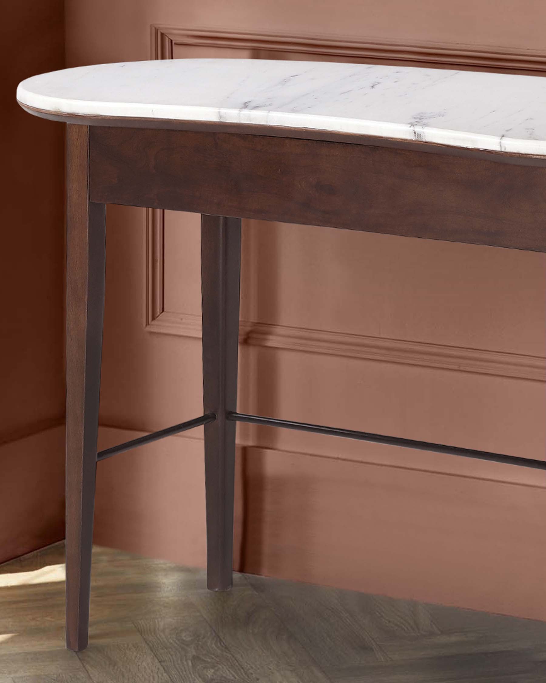 Reagan dark mango wood marble top dressing table – Danetti