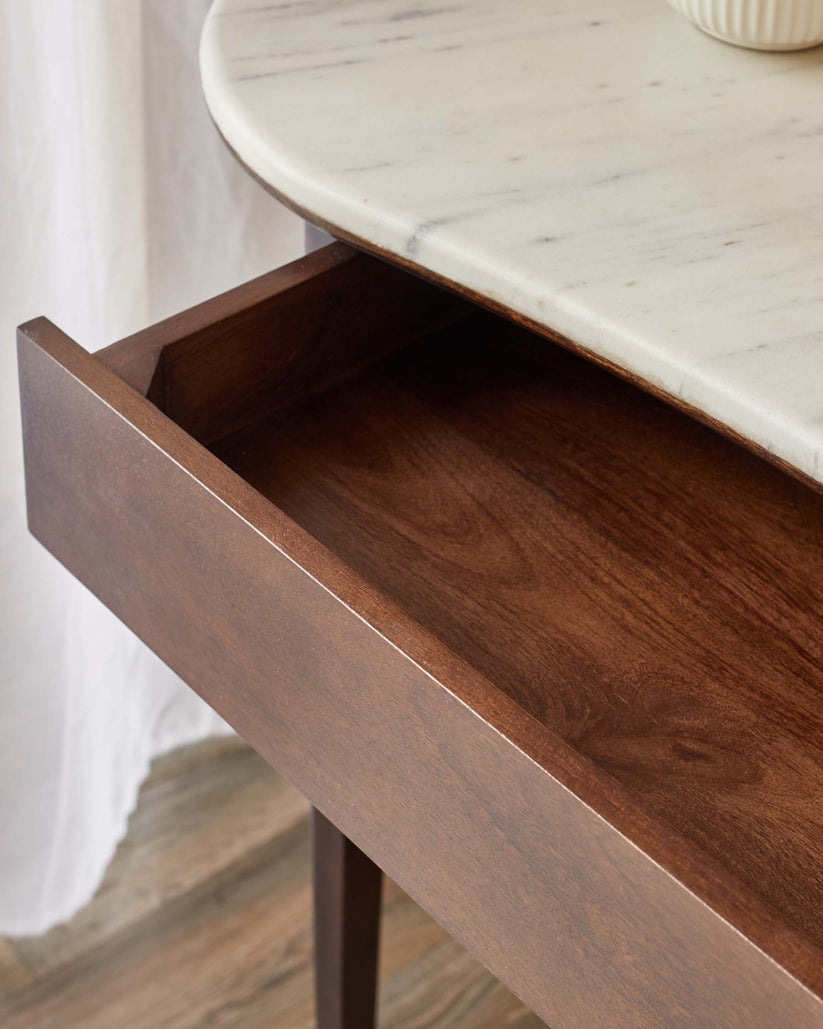 Reagan dark mango wood marble top dressing table – Danetti