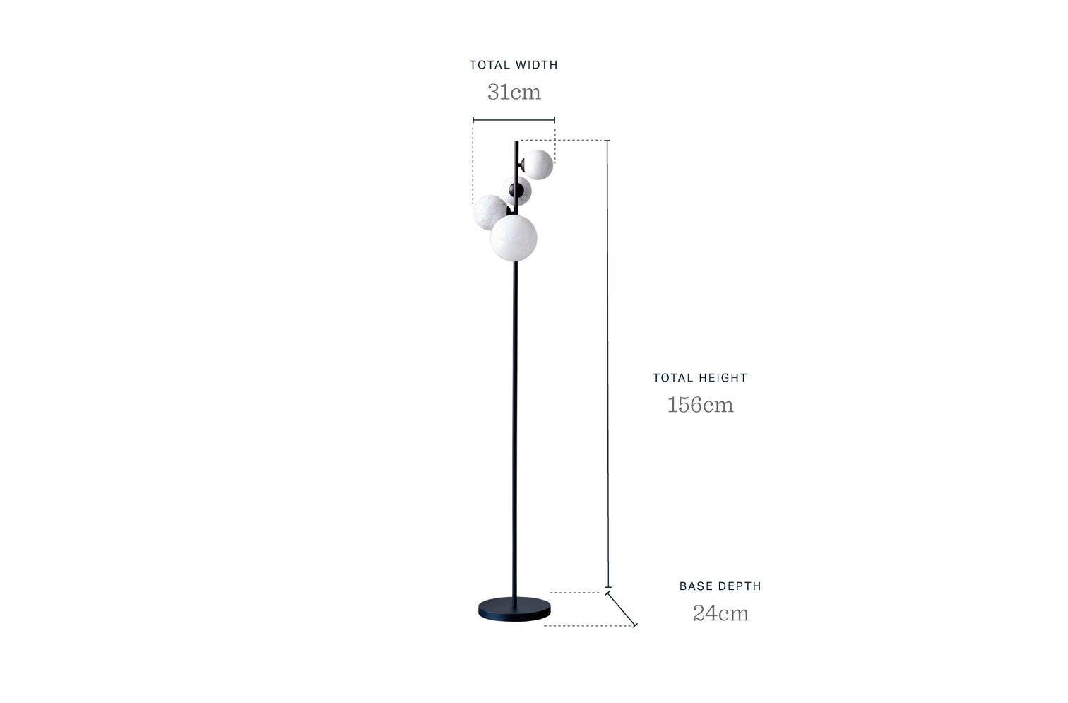 Riley Marble Look Glass Floor Light by Danetti