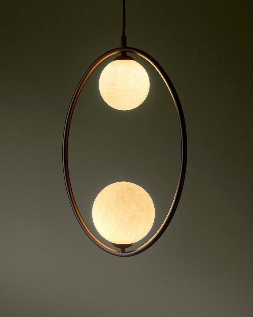 Riley marble look glass 2 light adjustable pendant – Danetti