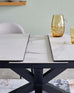 Riley White Marbled Ceramic Extending 8 to 10 Seater Dining Table – Danetti
