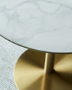 Romeo Ceramic Marble Round Pedestal Table | Danetti