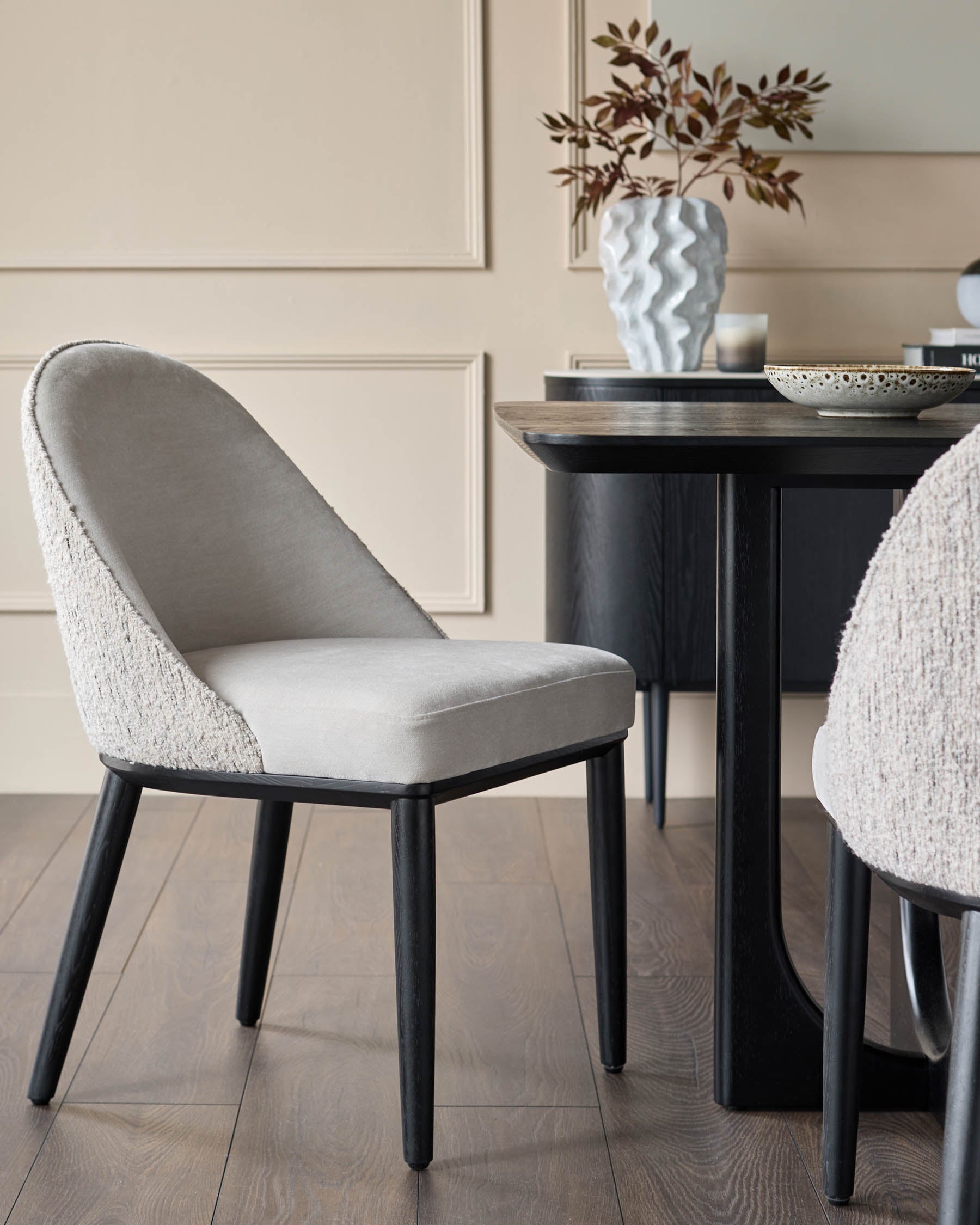 Scarlett cream mixed material dining chair – Danetti
