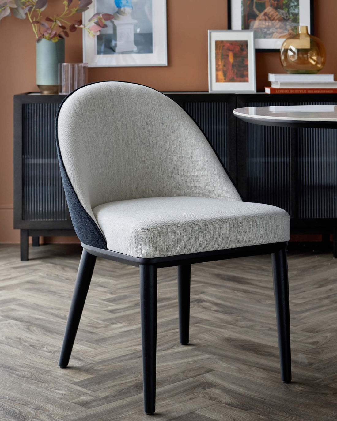 Scarlett black mixed material dining chair – Danetti