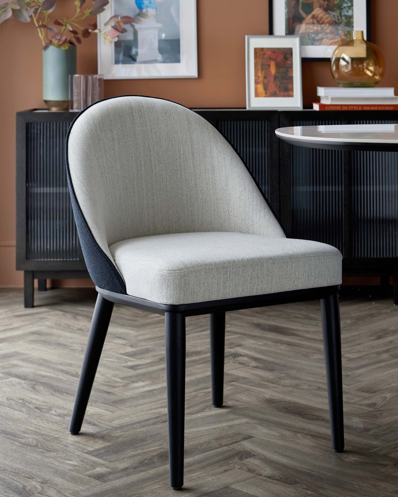 Scarlett black mixed material dining chair – Danetti