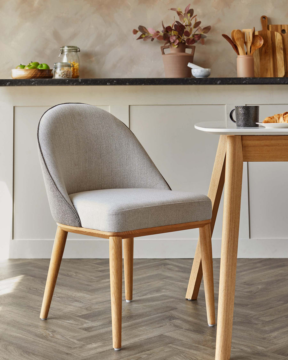 Scarlett natural mixed material dining chair – Danetti