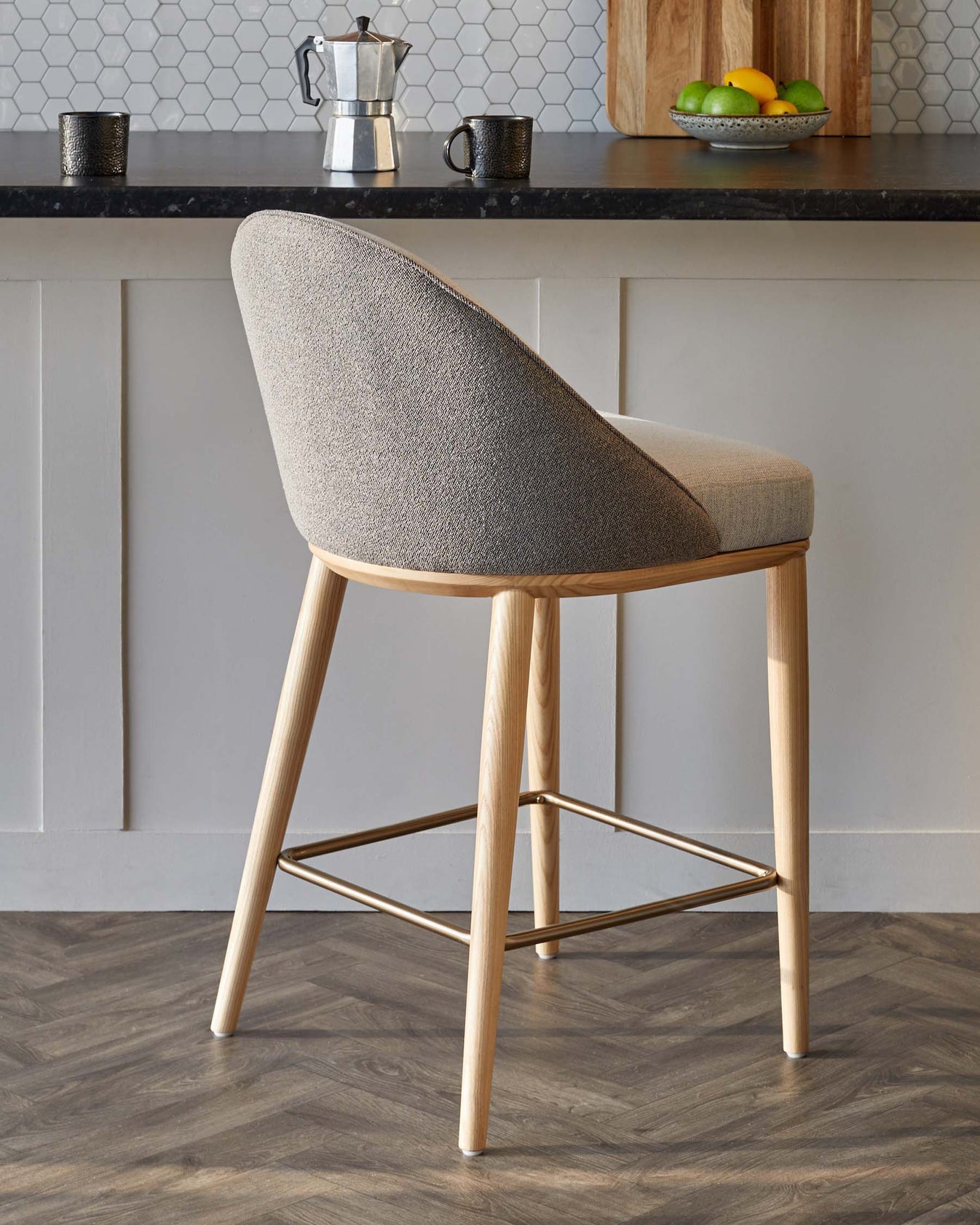 Scarlett natural mixed material bar stool – Danetti