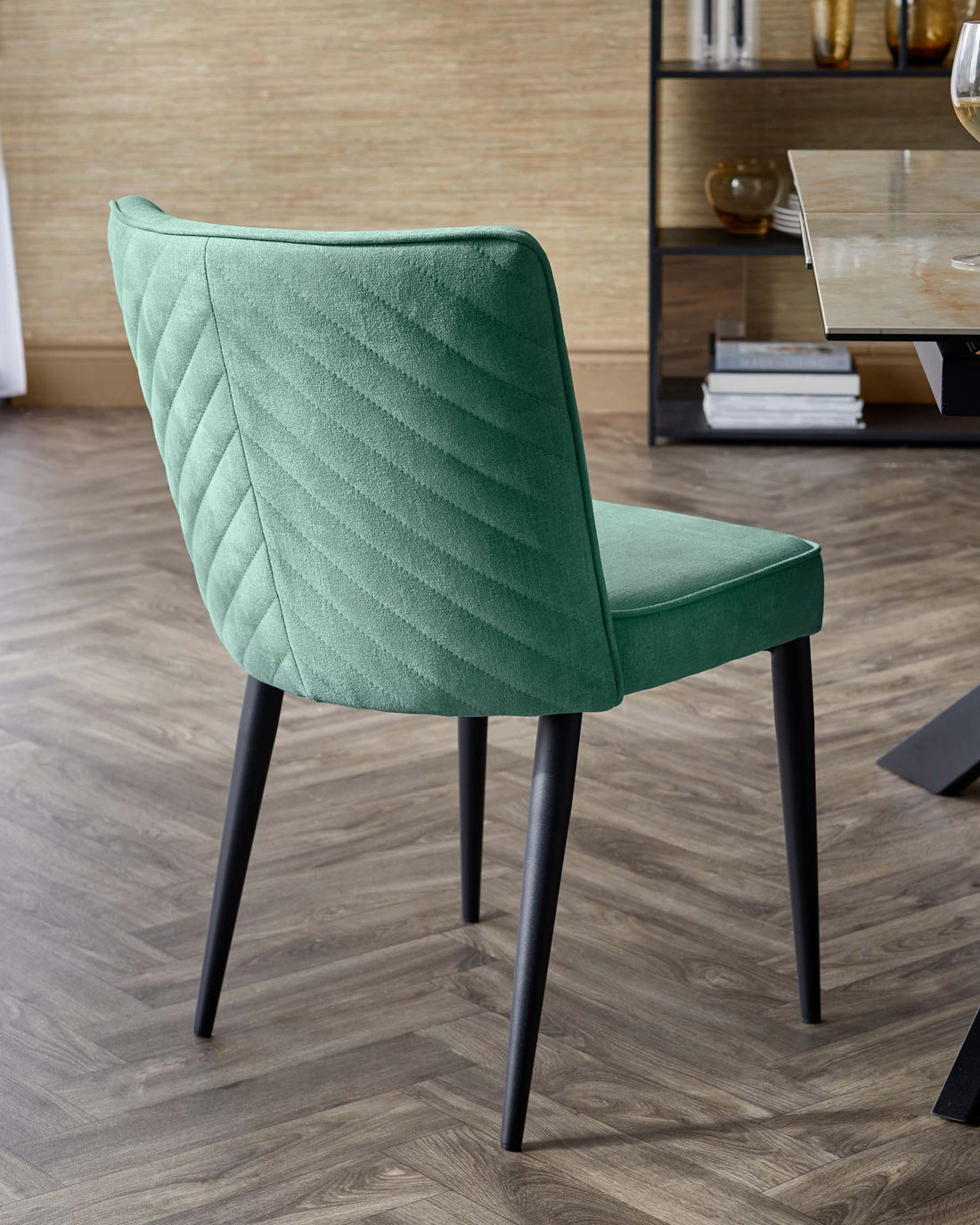 Serena sage green chenille dining chair – Danetti