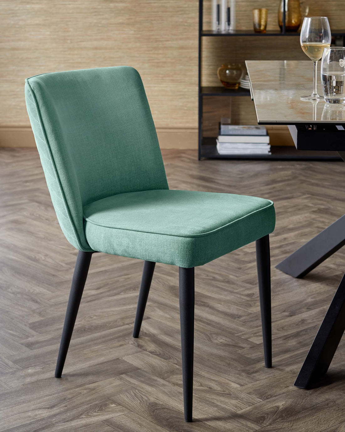 Serena sage green chenille dining chair – Danetti