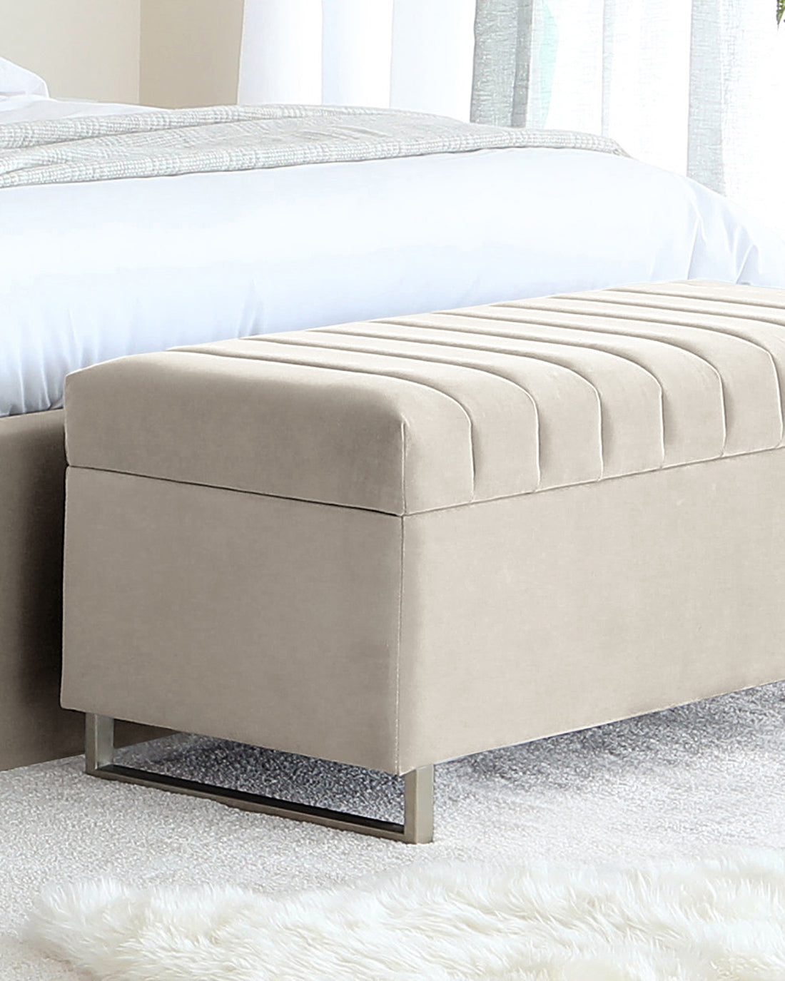 Amalfi Velvet Ottoman Bench | Storage Ottoman | Danetti