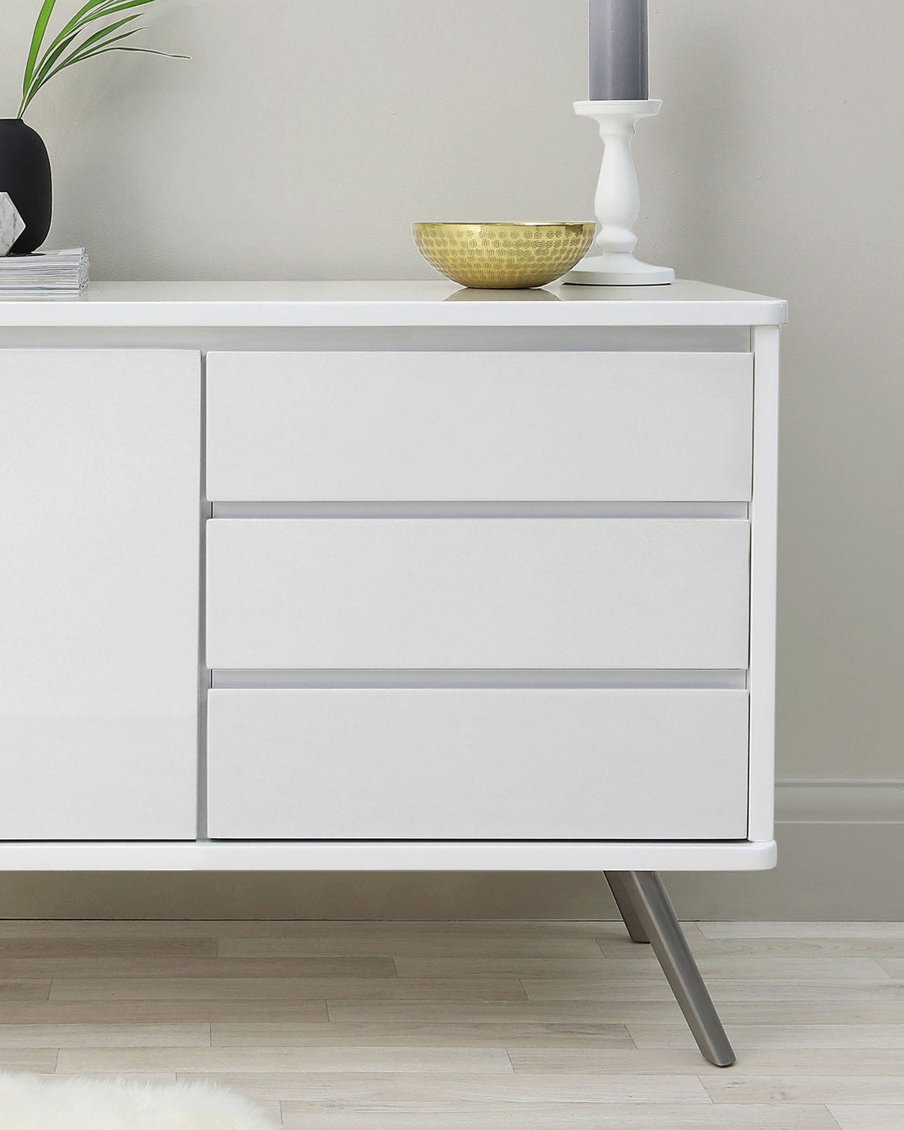 Assembled White High Gloss Sideboard by Danetti