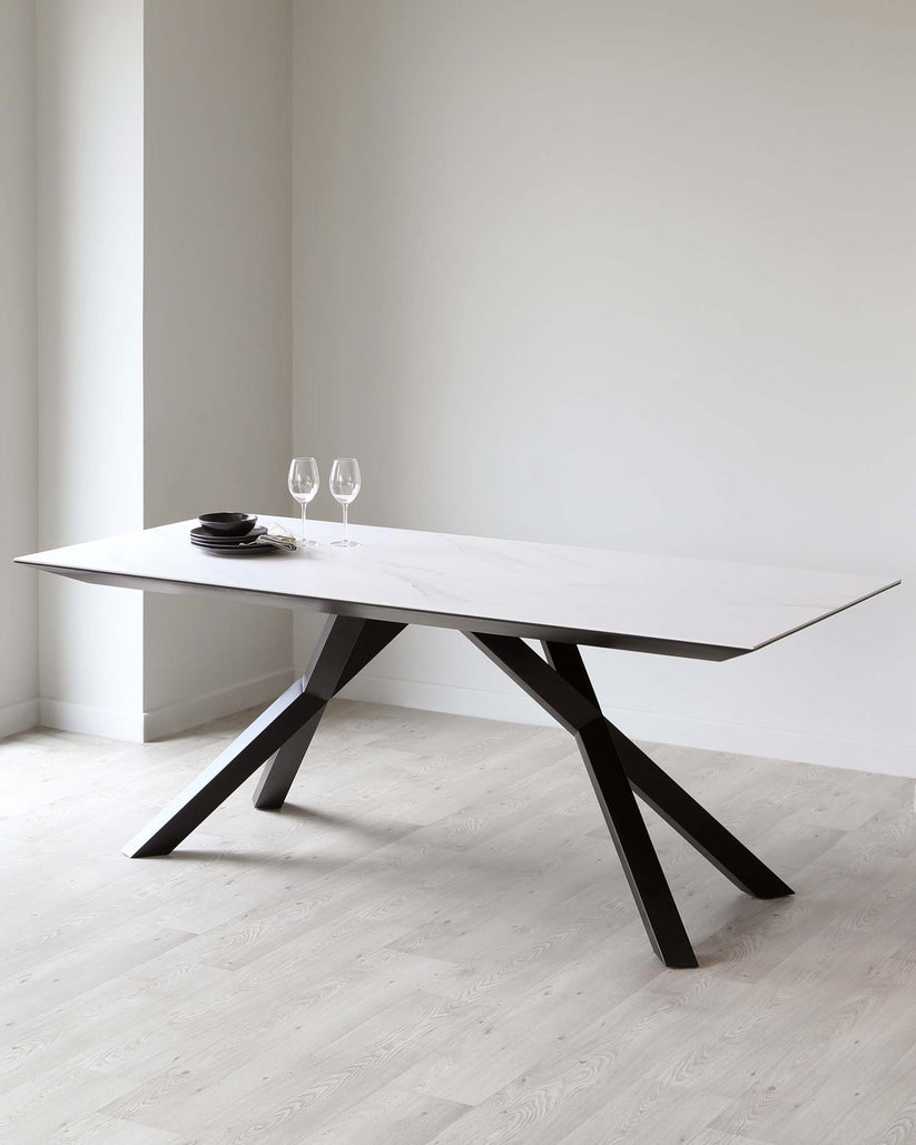 Atlanta Ceramic White Dining Table by Danetti