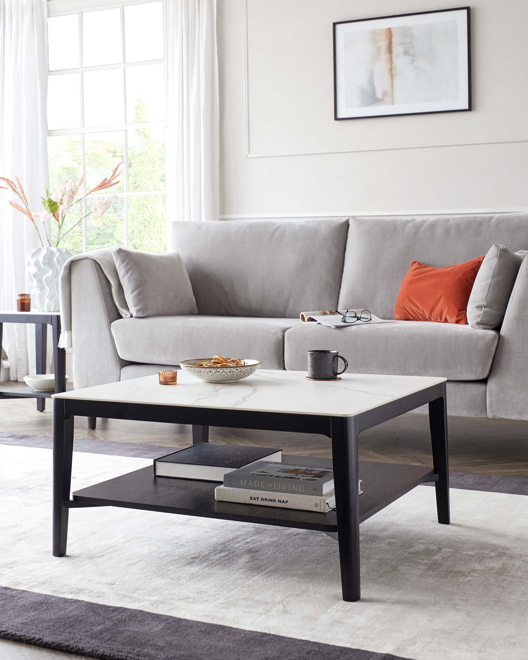 Banks Ceramic Marble Coffee Table by Danetti