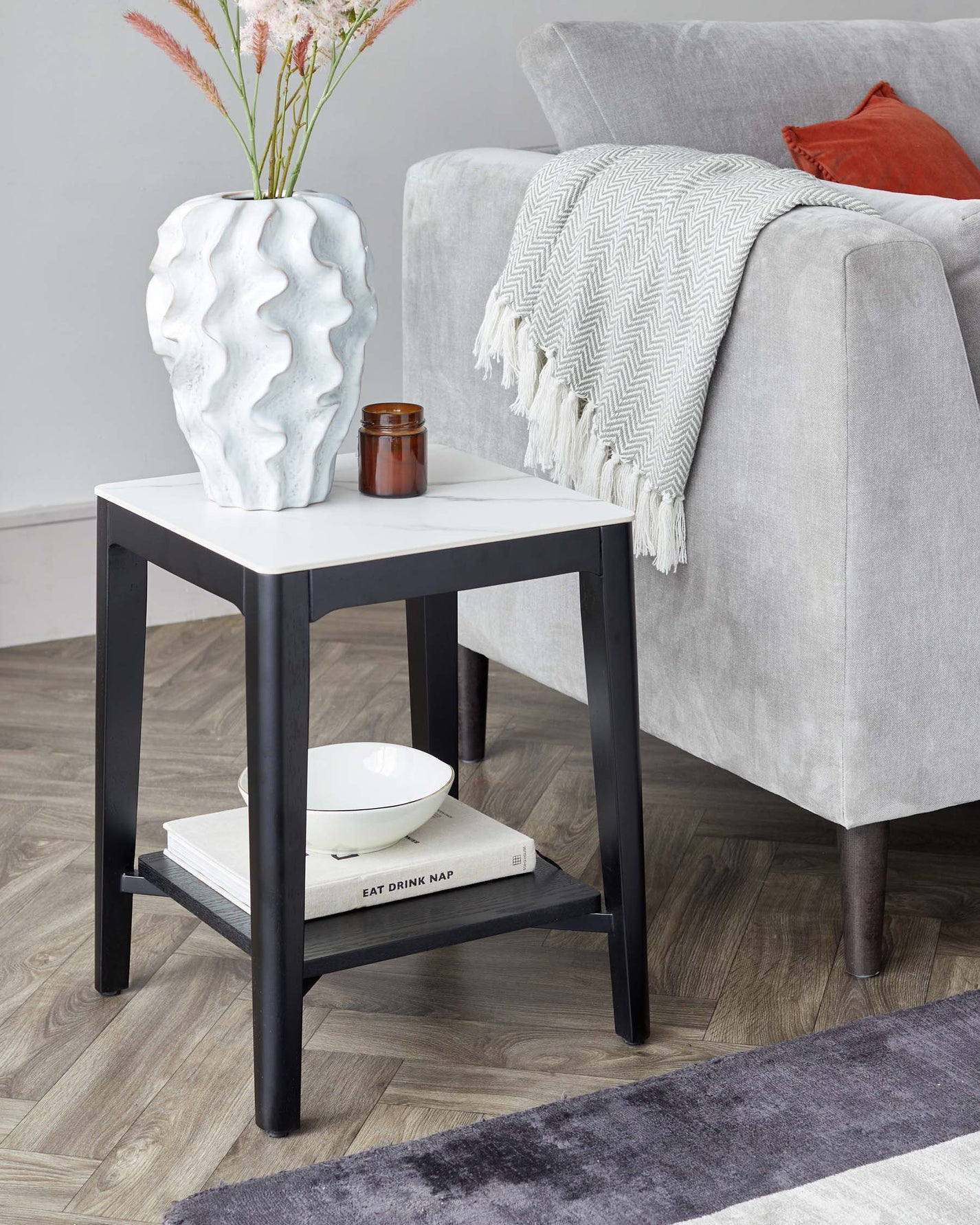 Banks Ceramic Marble Side Table by Danetti
