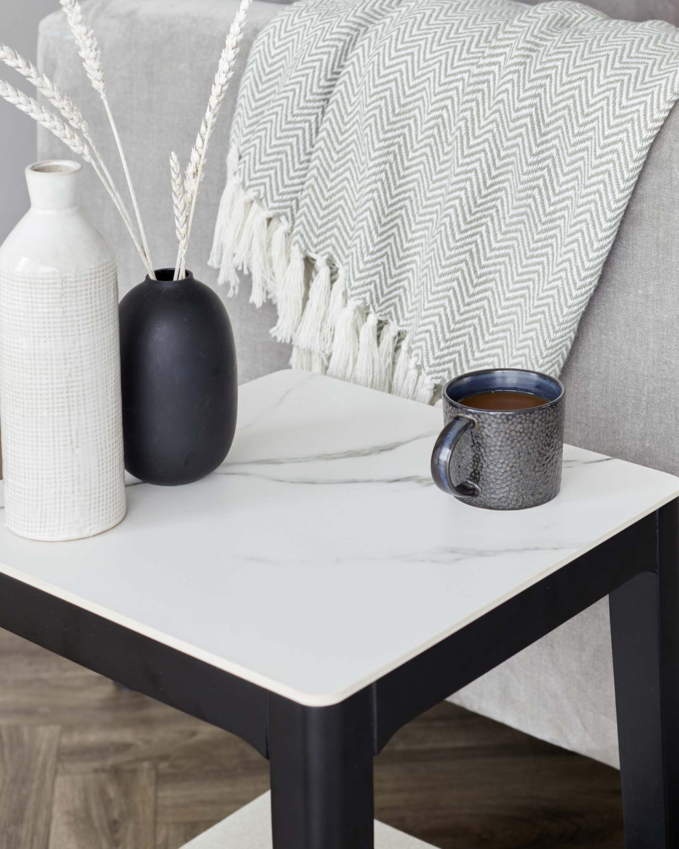 Banks Ceramic Marble Side Table by Danetti