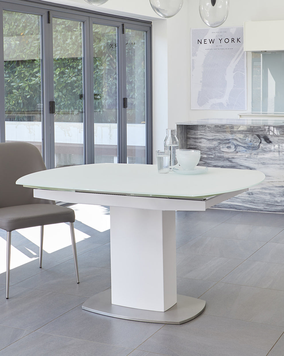 White Extending Dining Table Rotating Extending Table – Danetti