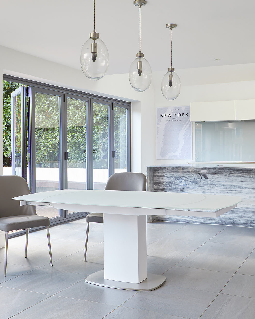 White Extending Dining Table Rotating Extending Table – Danetti