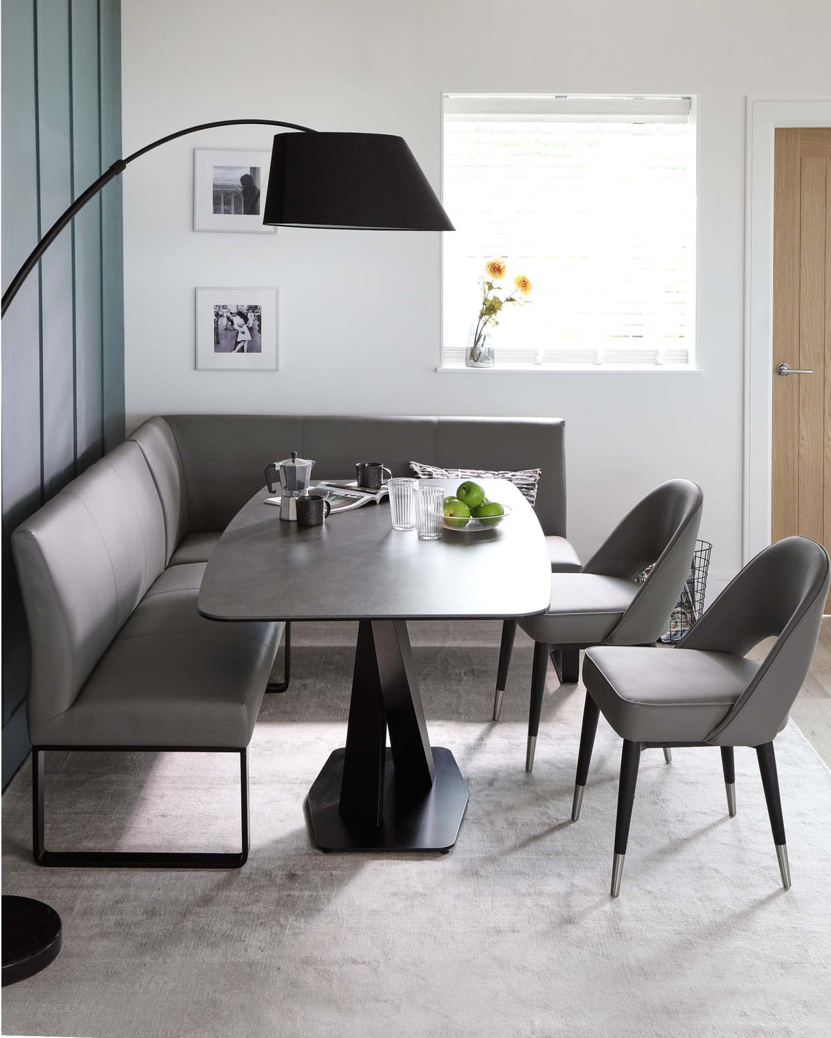 Carter Table and Loop Left Hand Corner Bench Dining Set | Danetti