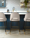 Clover Silver Grey Velvet Bar Stool | Mid-century Bar Stools – Danetti