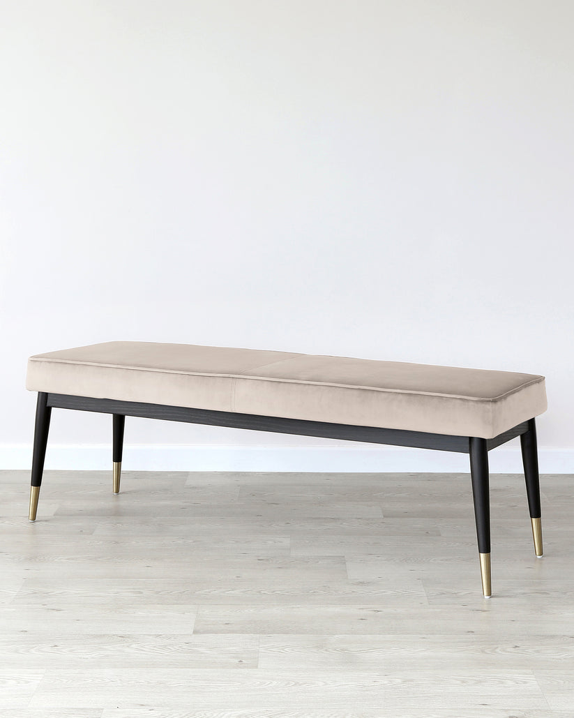 Clover champagne velvet bench without backrest – Danetti
