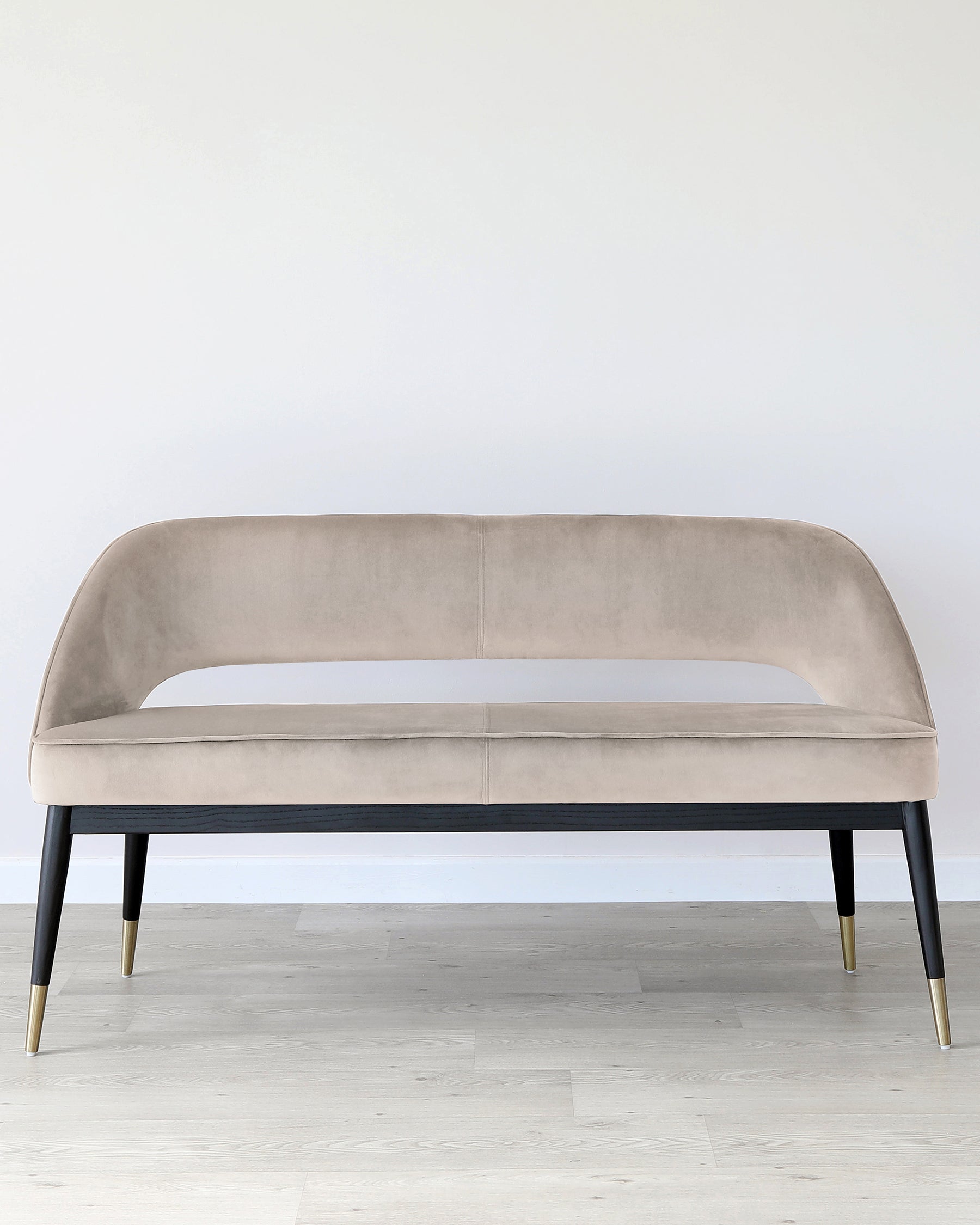 Clover Champagne Velvet Dining Bench by Danetti