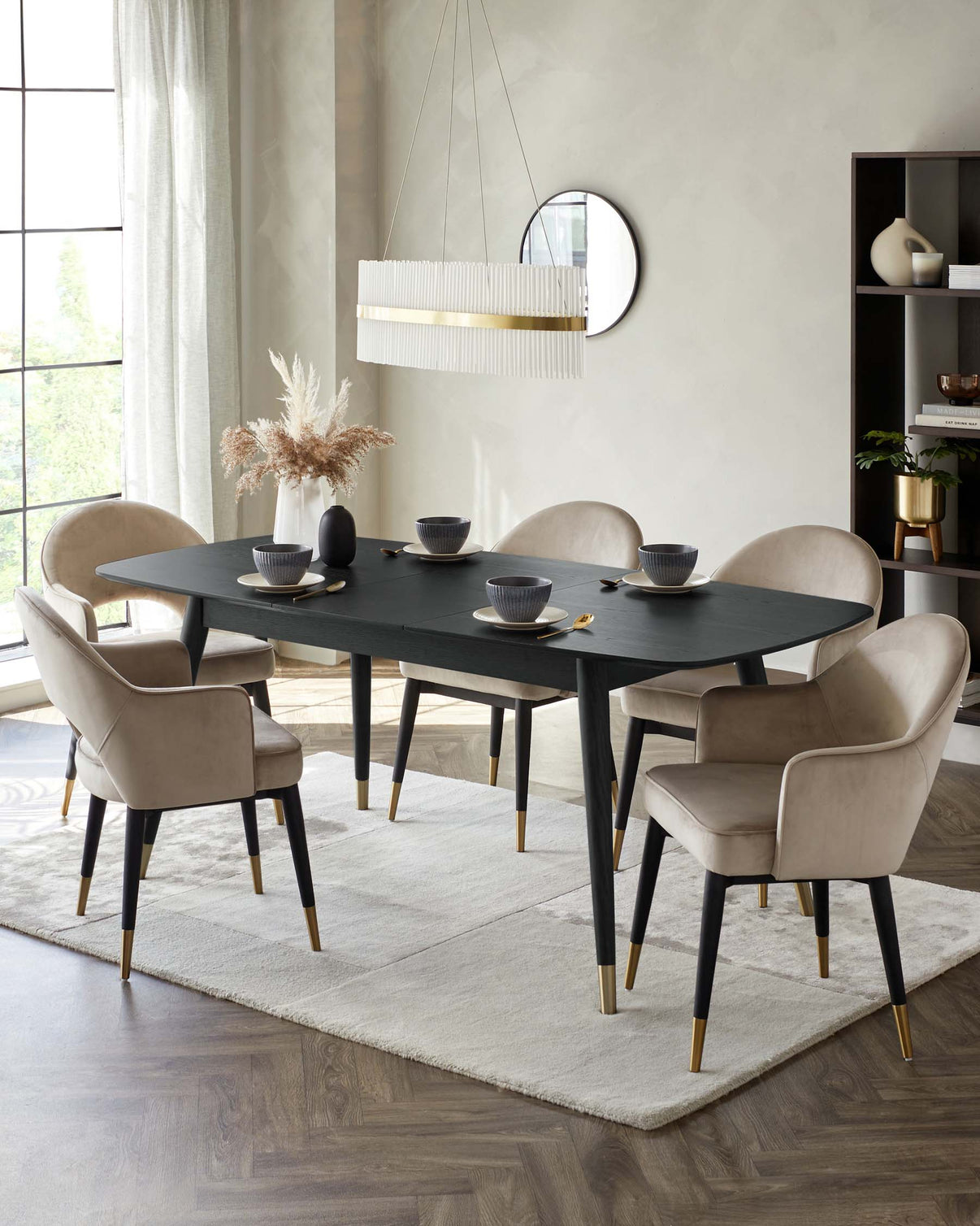 Clover Black Ash Extending 6 to 8 Seater Dining Table by Danetti
