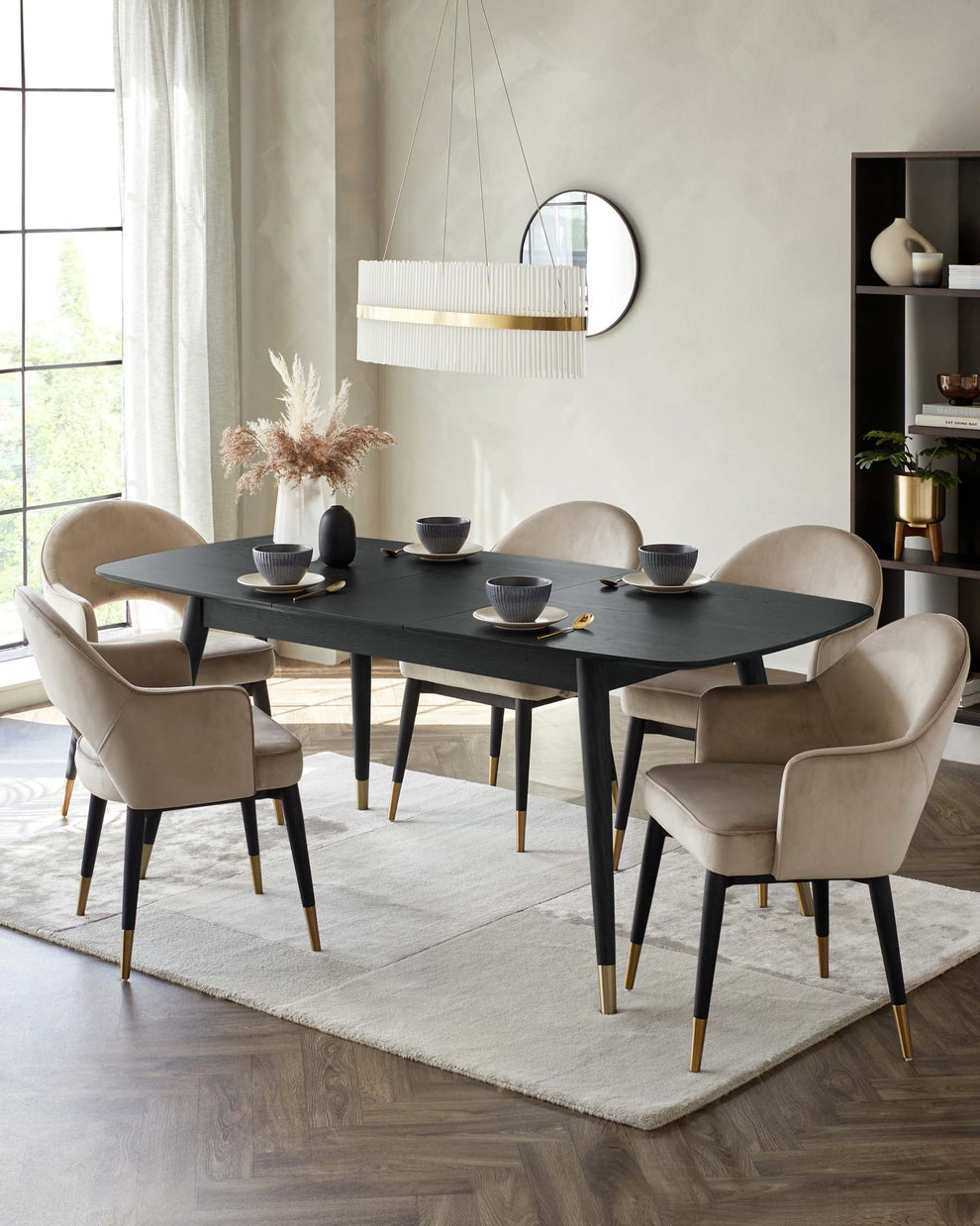 Clover Black Ash Extending 6 to 8 Seater Dining Table by Danetti