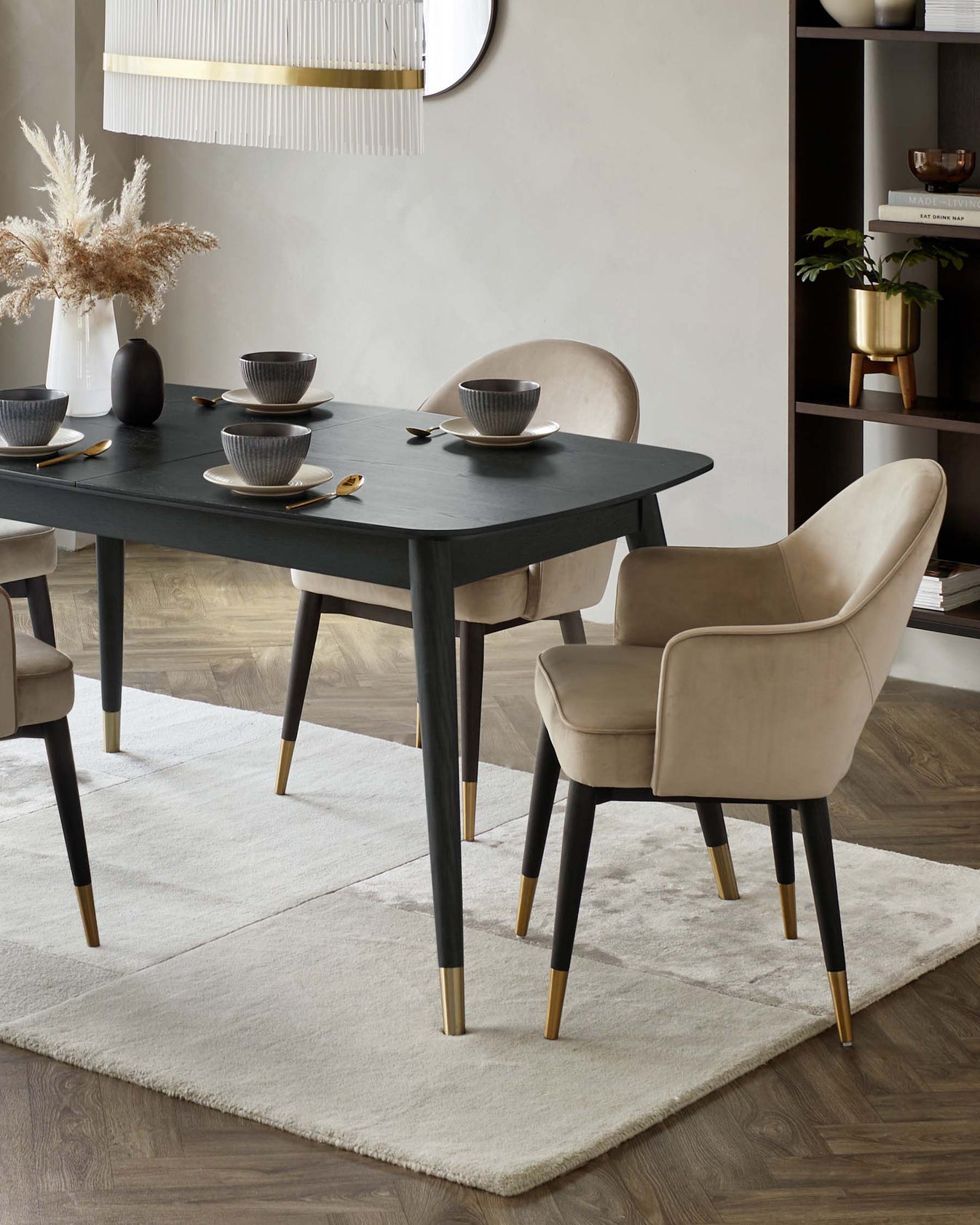 Clover Black Ash Extending 6 to 8 Seater Dining Table by Danetti