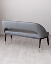 Clover Mid Grey Faux Leather Dining Bench With Backrest | Danetti