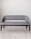 Clover Mid Grey Faux Leather Dining Bench With Backrest | Danetti