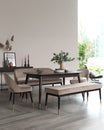 Clover Champagne Velvet Dining Bench by Danetti