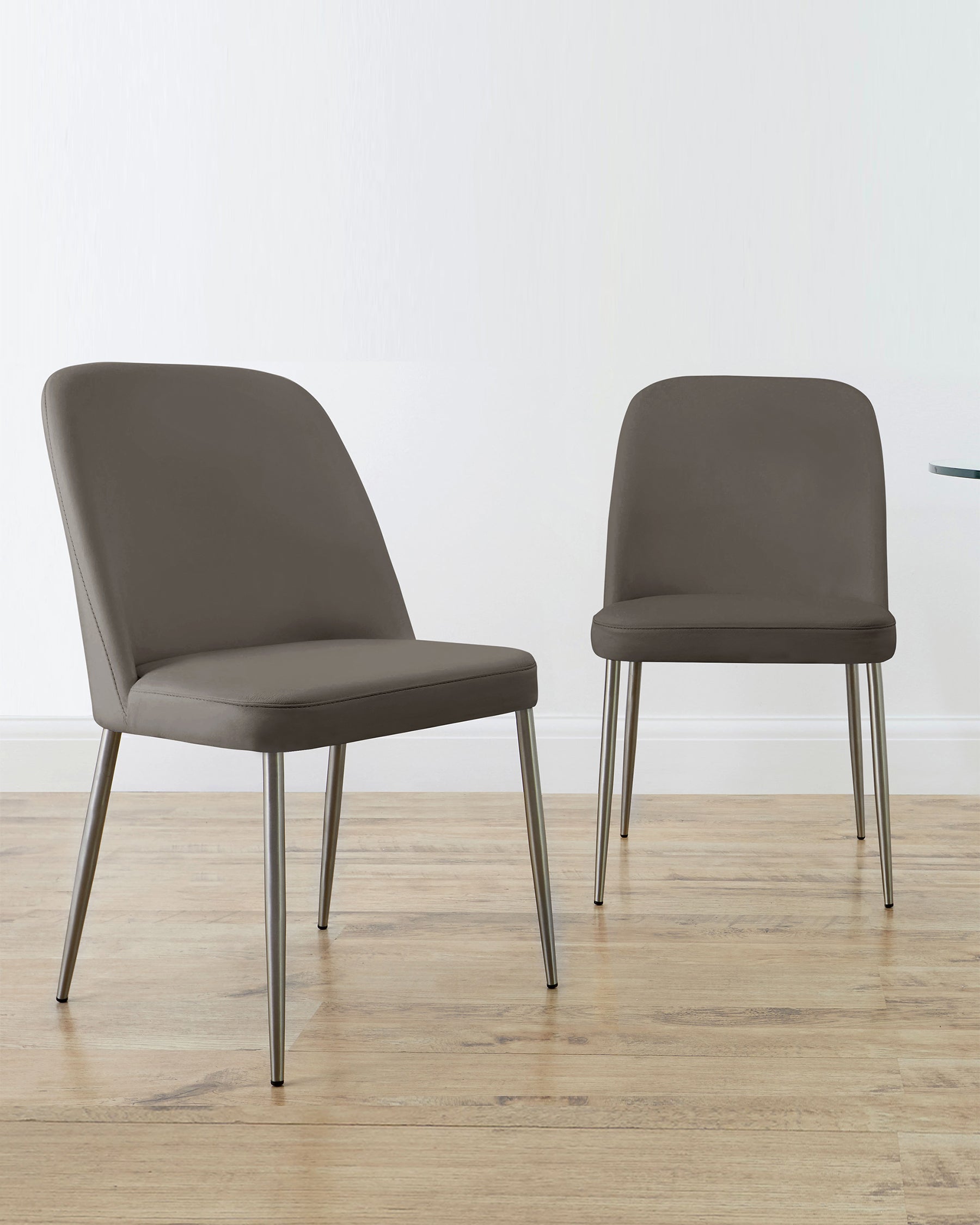 Deco Grey Leather Dining Chairs - Set of Two – Danetti