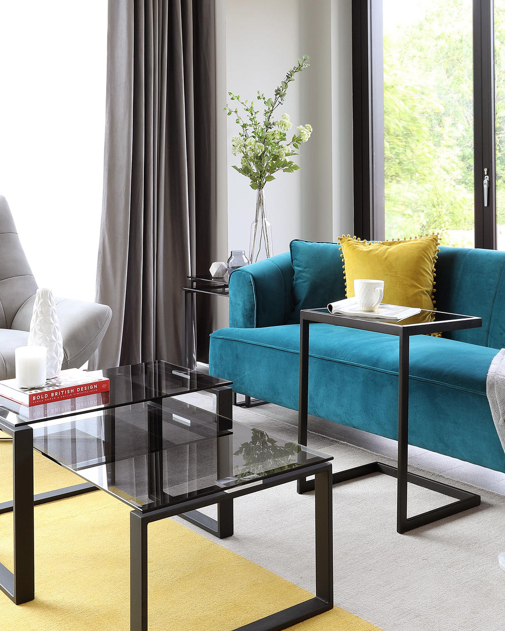 Ezra Smoked Glass Tray Table by Danetti
