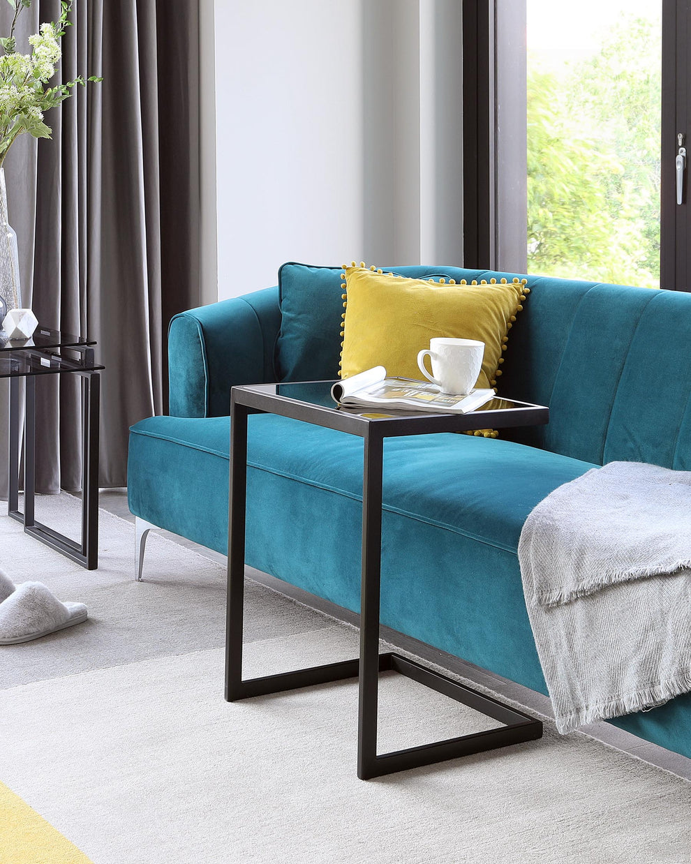 Ezra Smoked Glass Tray Table by Danetti