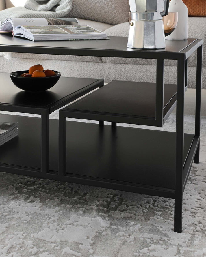 Finley Black Metal Coffee Table by Danetti