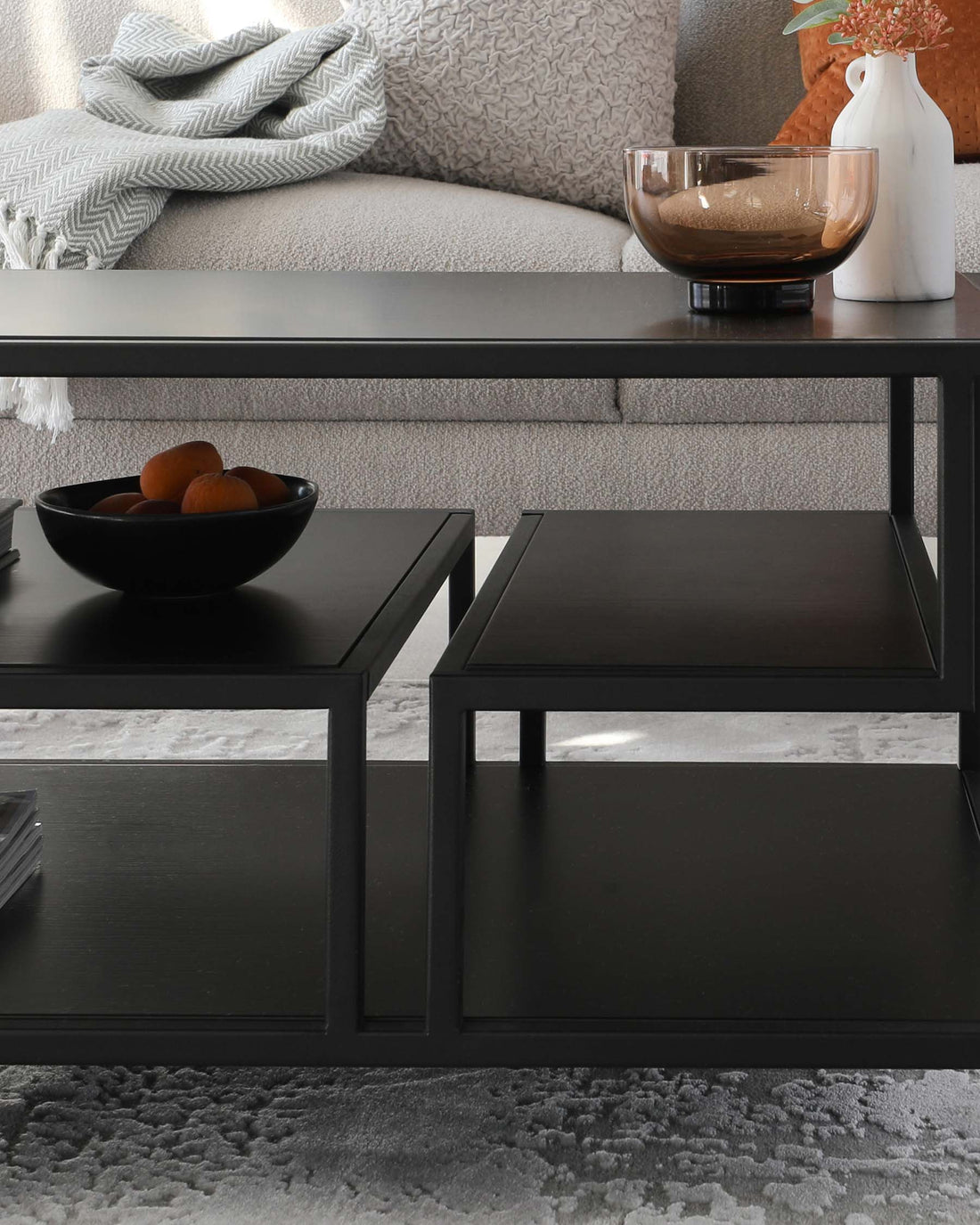 Finley Black Metal Coffee Table by Danetti