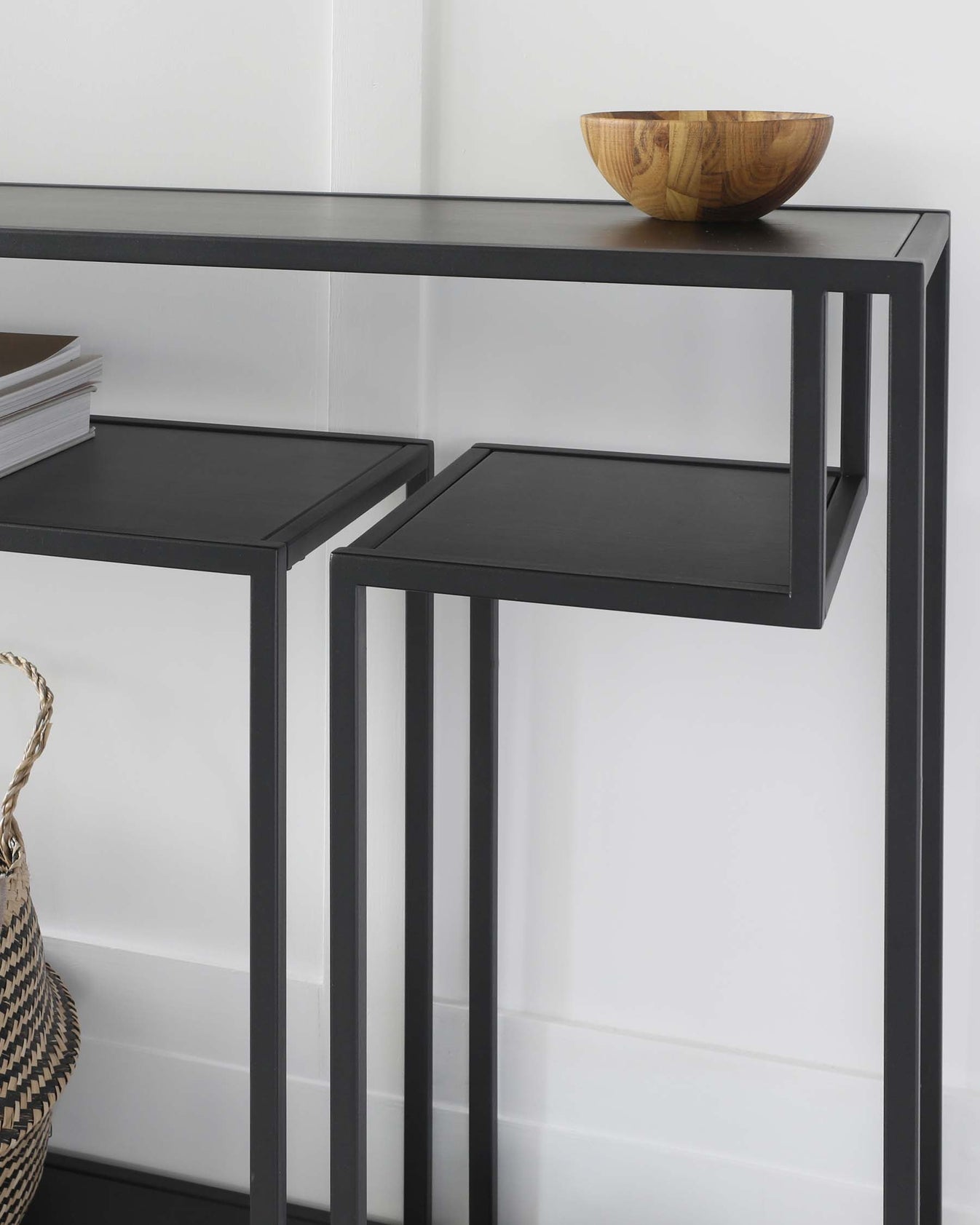 Finley Black Metal Console Table by Danetti