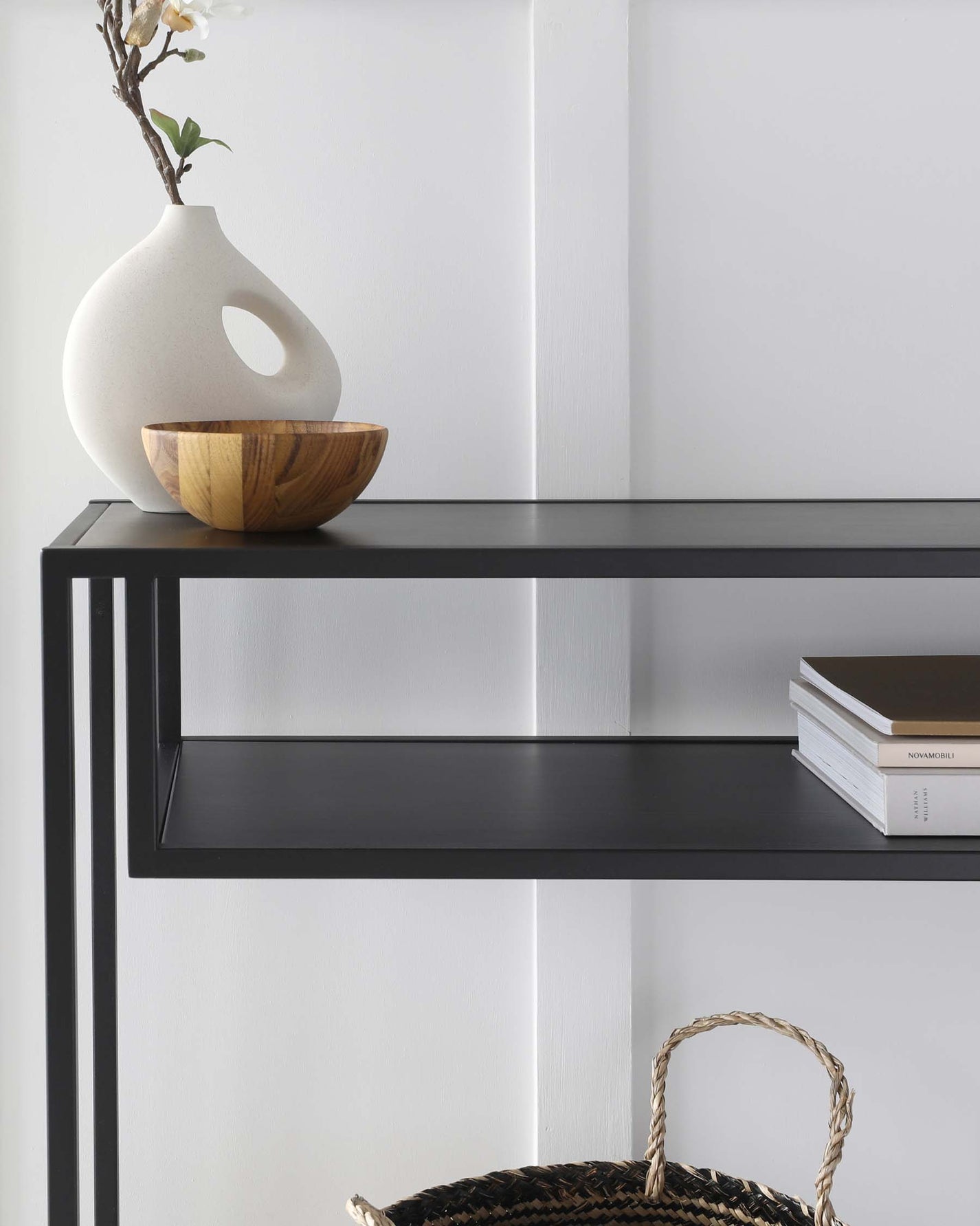 Finley Black Metal Console Table by Danetti