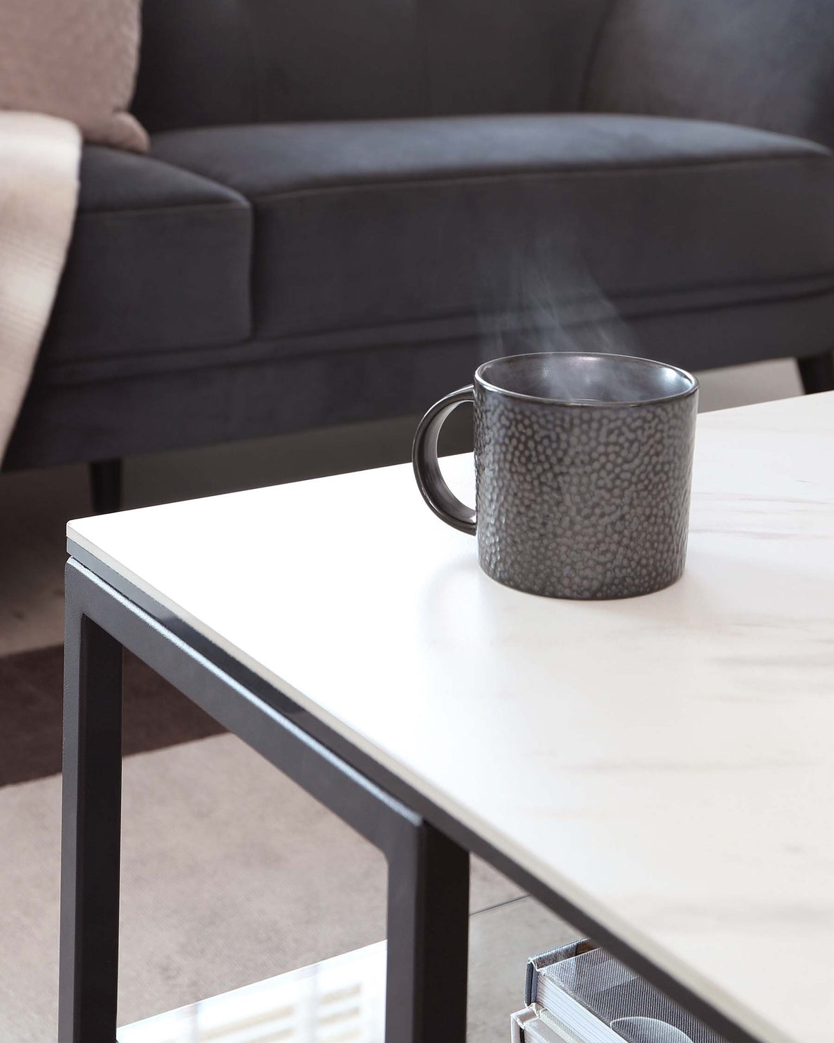 Georgia White Ceramic Marble Coffee Table | Danetti
