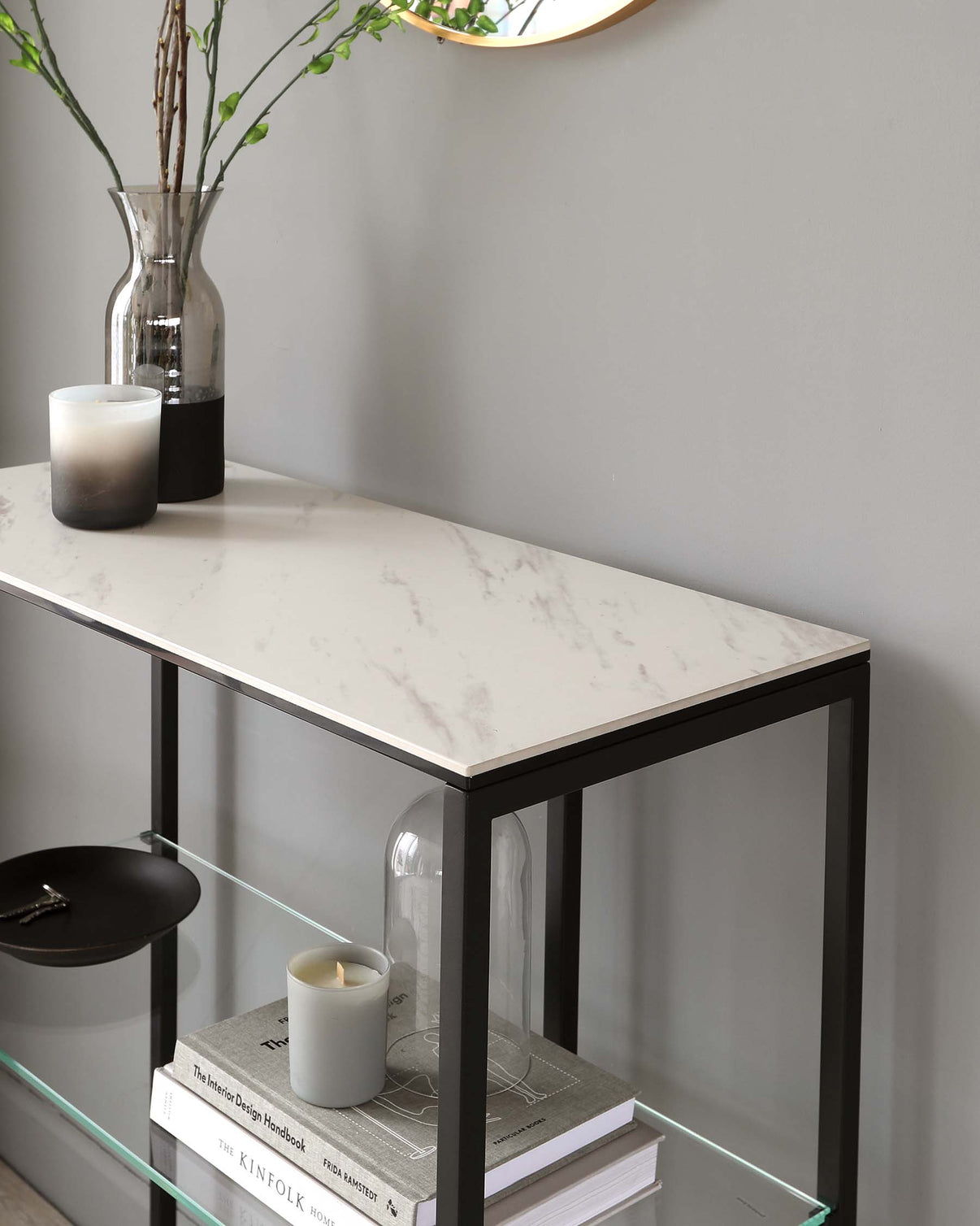 Georgia Small White Ceramic Console Living Room by Danetti
