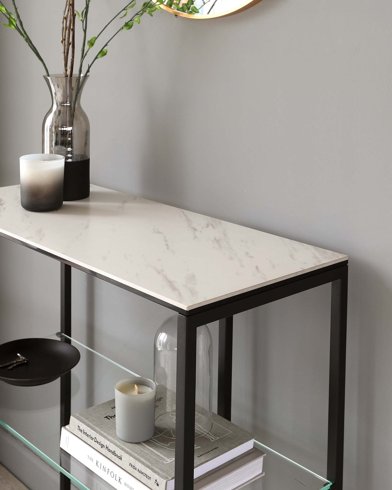 Georgia Small White Ceramic Console Living Room by Danetti