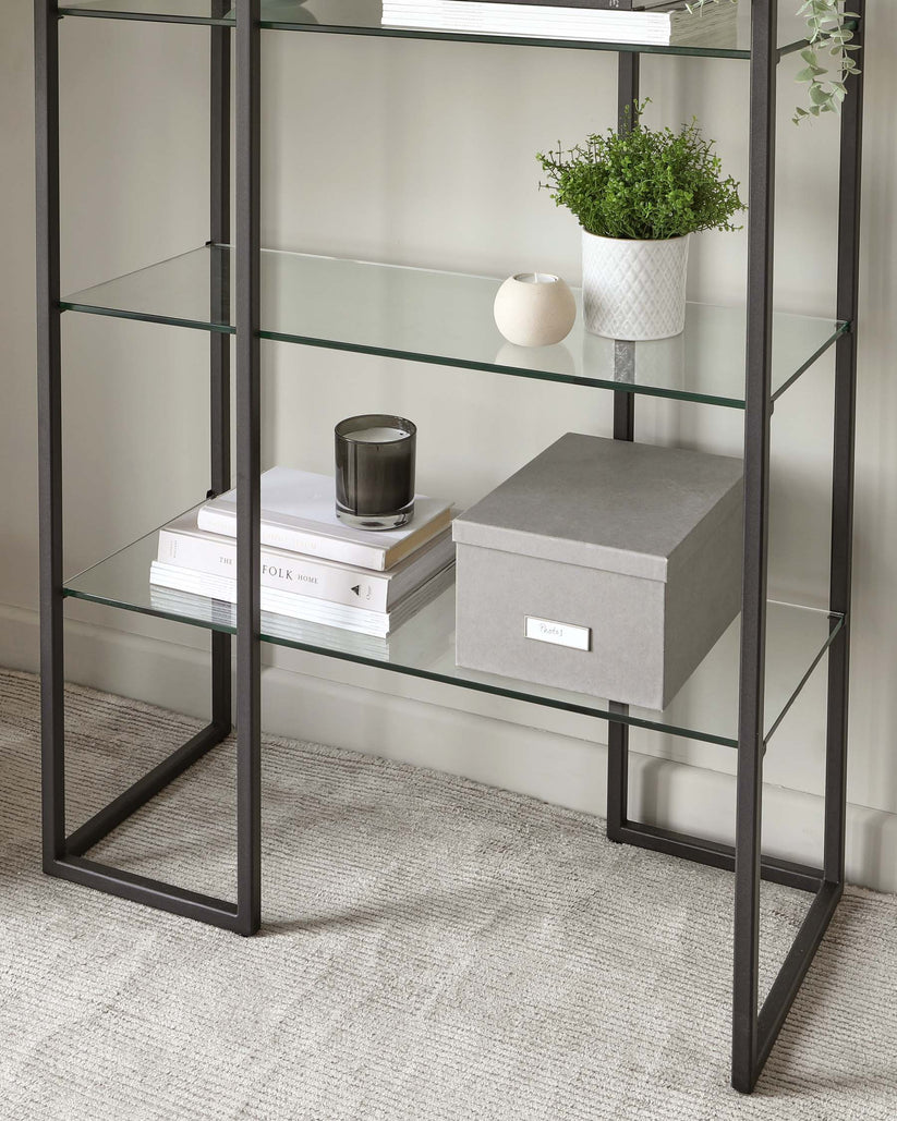 Georgia Black Metal Frame Shelving Unit by Danetti