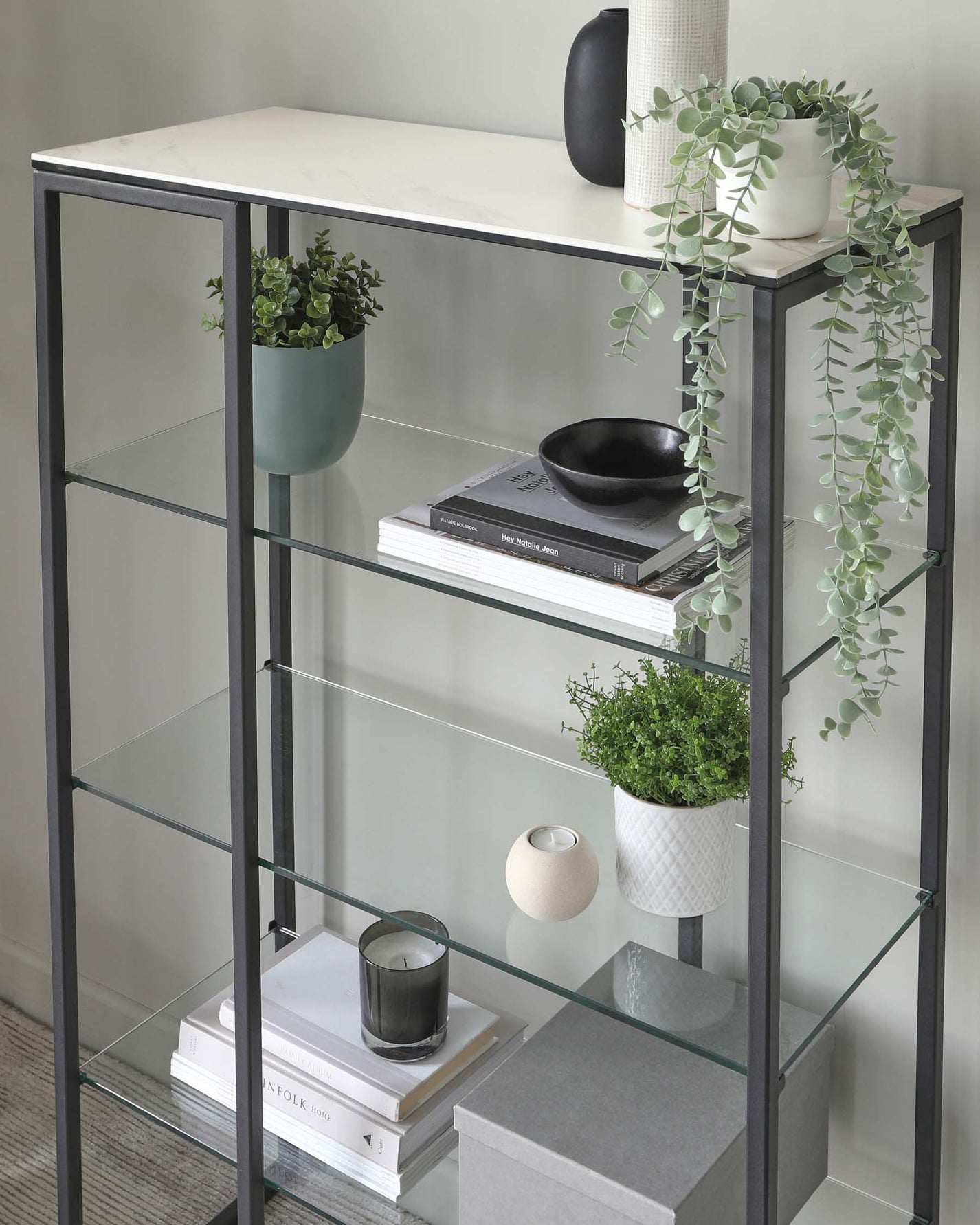 Georgia Black Metal Frame Shelving Unit by Danetti