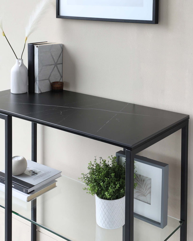 Georgia Small Black Console Table by Danetti