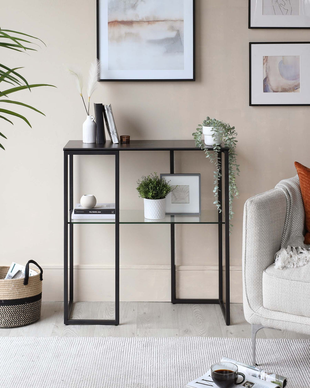 Georgia Small Black Console Table by Danetti