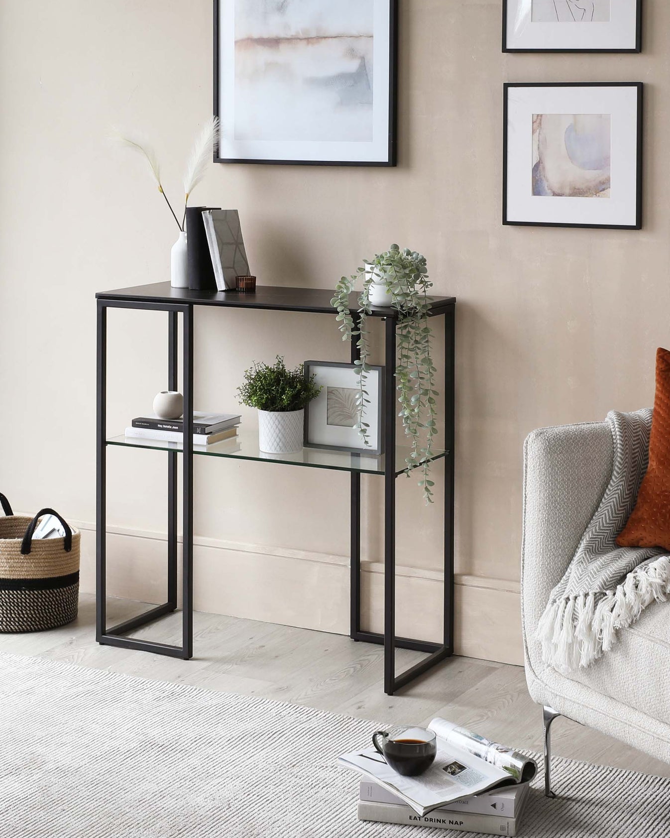 Georgia Small Black Console Table by Danetti