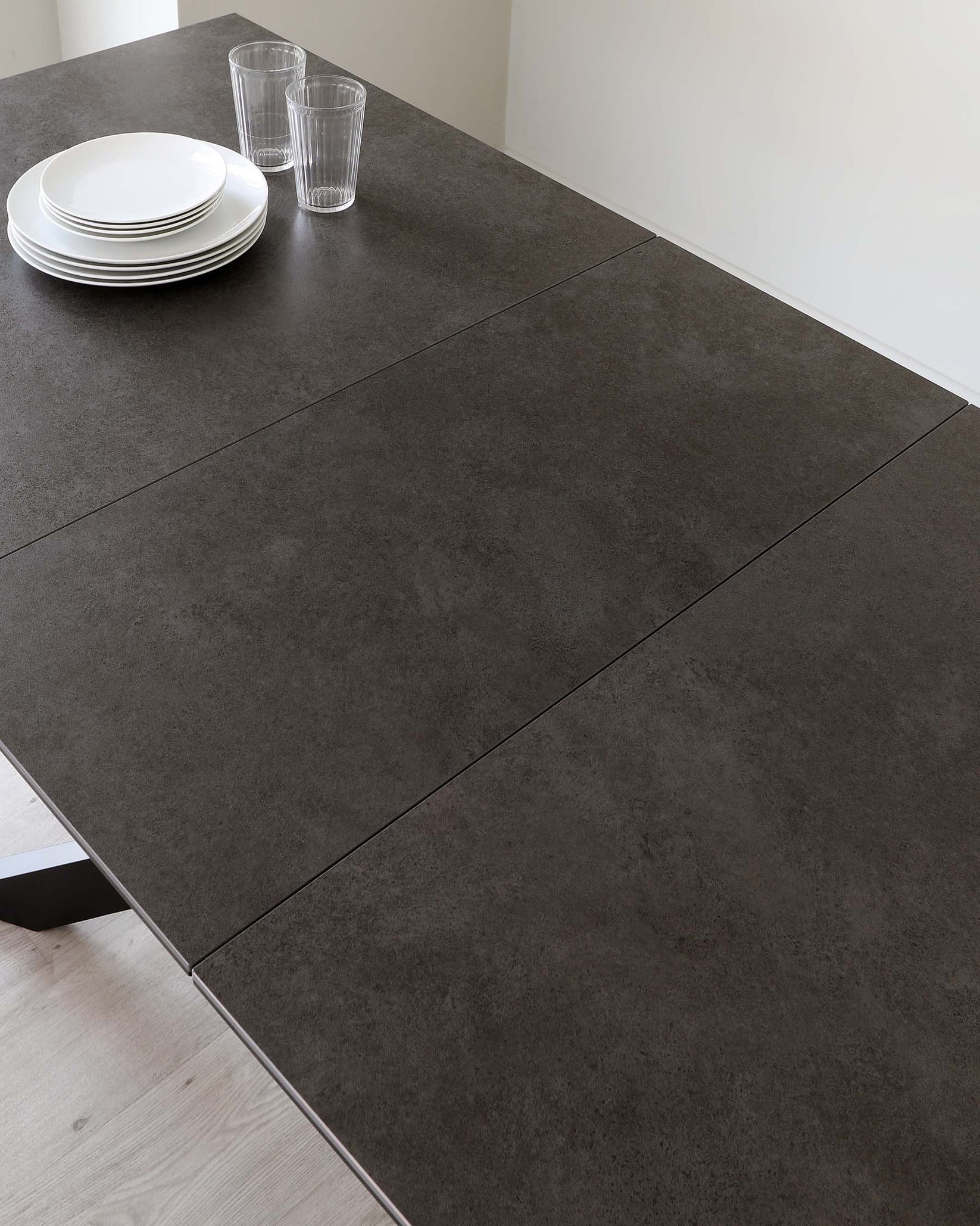 Hayden Dark Grey Ceramic Extending Dining Table | Danetti