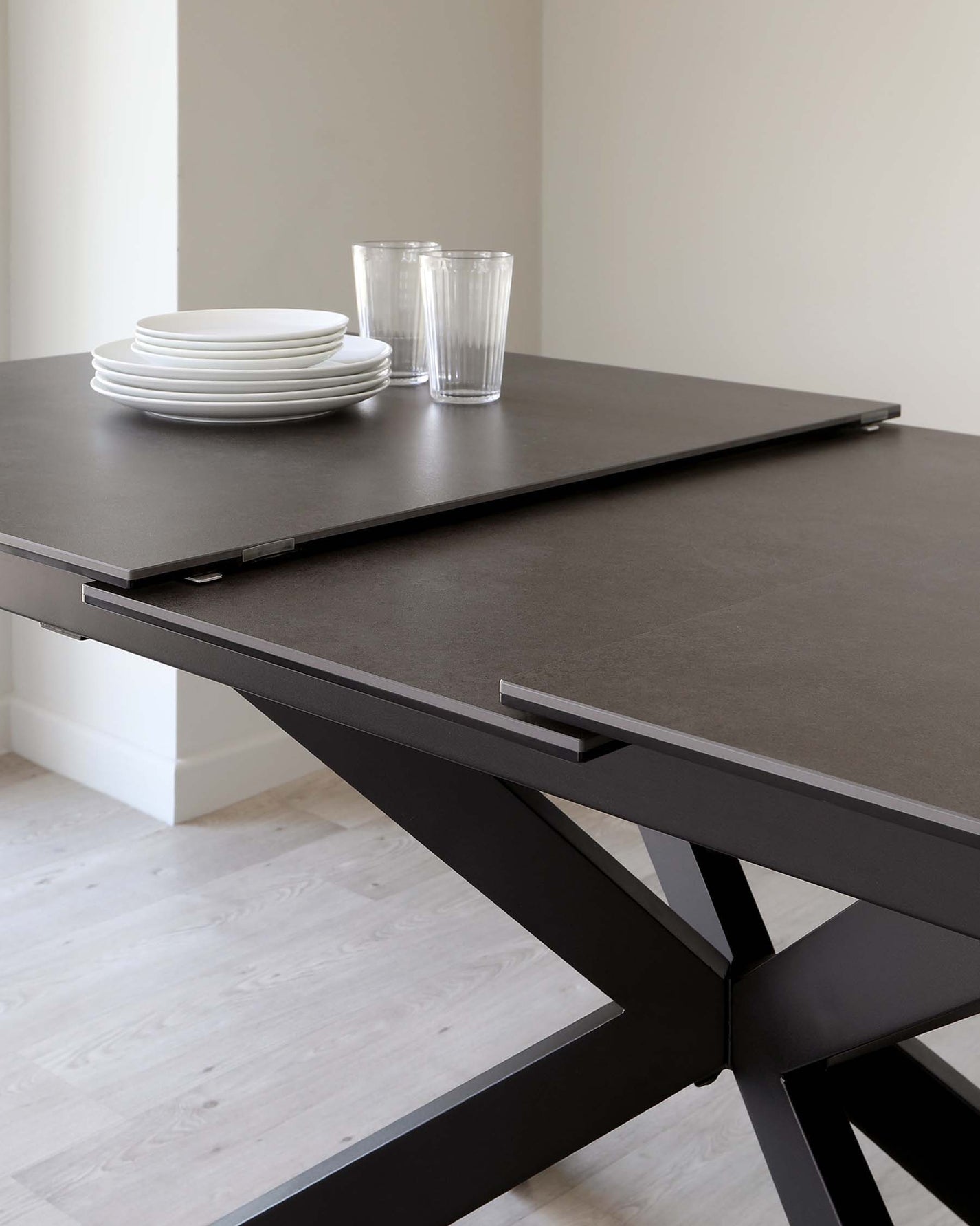 Hayden Dark Grey Ceramic Extending Dining Table | Danetti