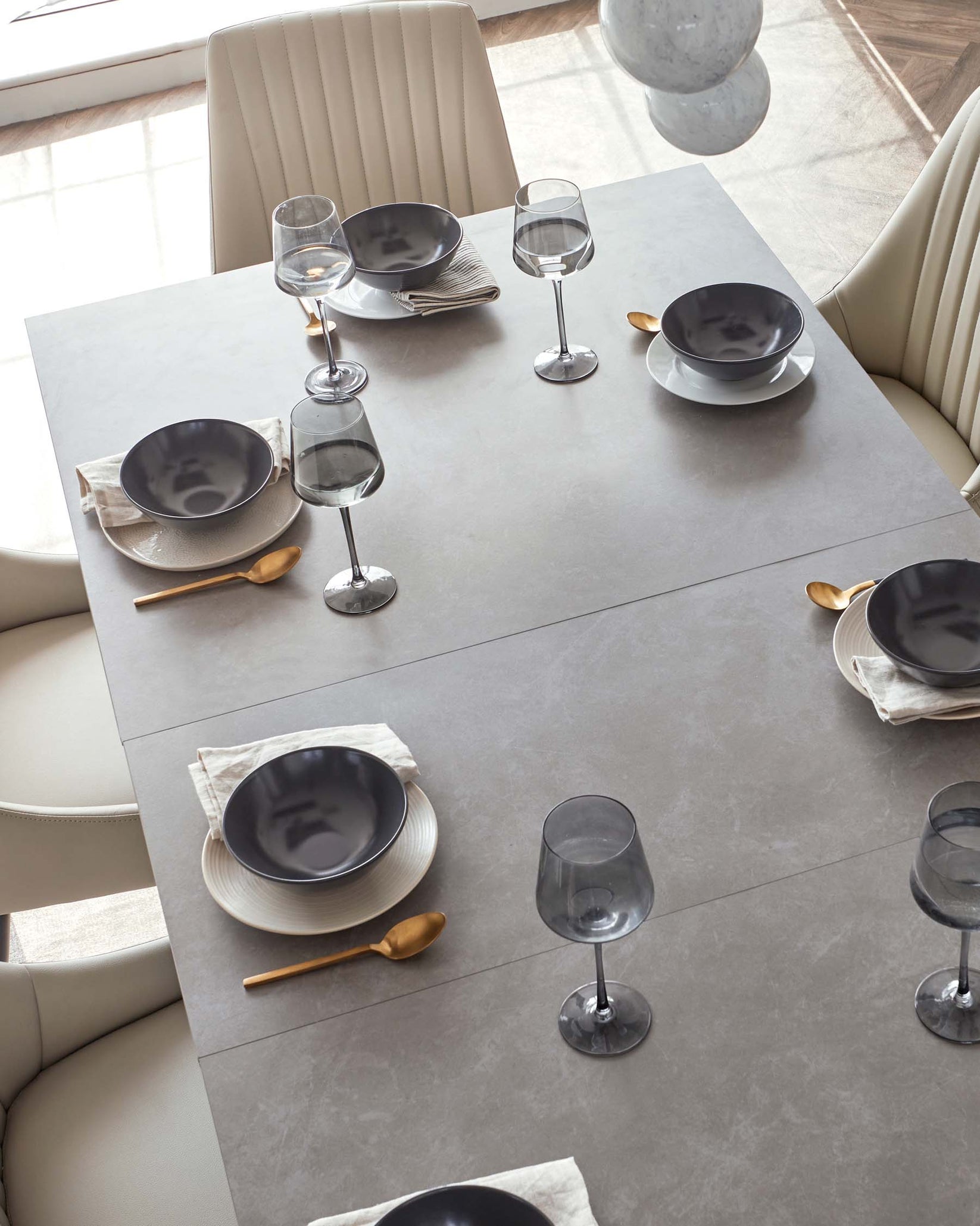 Hayden Light Grey Ceramic Extending 6 to 8 Seater Dining Table by Danetti