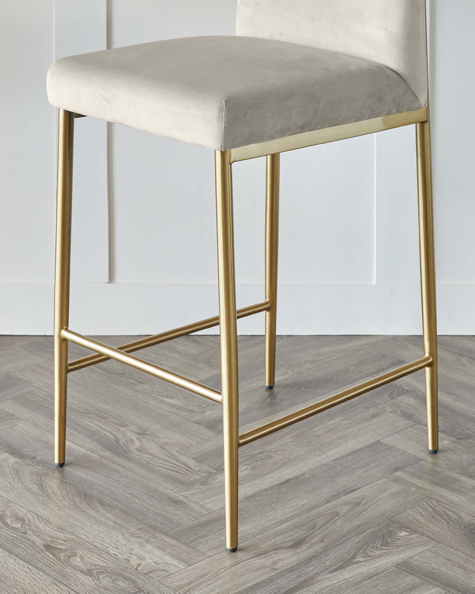 Keira Brass and Champagne Velvet Bar Stools by Danetti